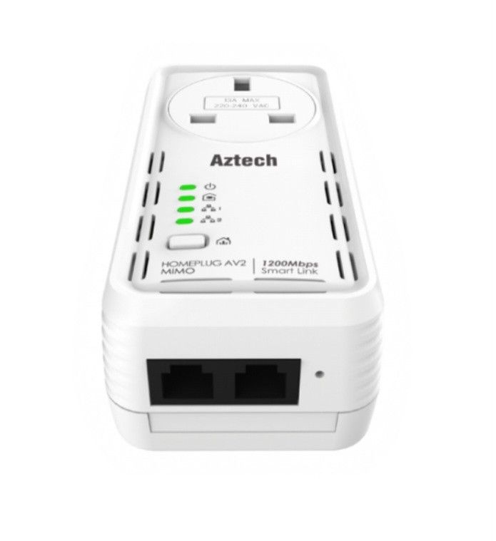 Aztech Homeplug HL129EP 1200Mbps, Computers & Tech, Parts & Accessories ...