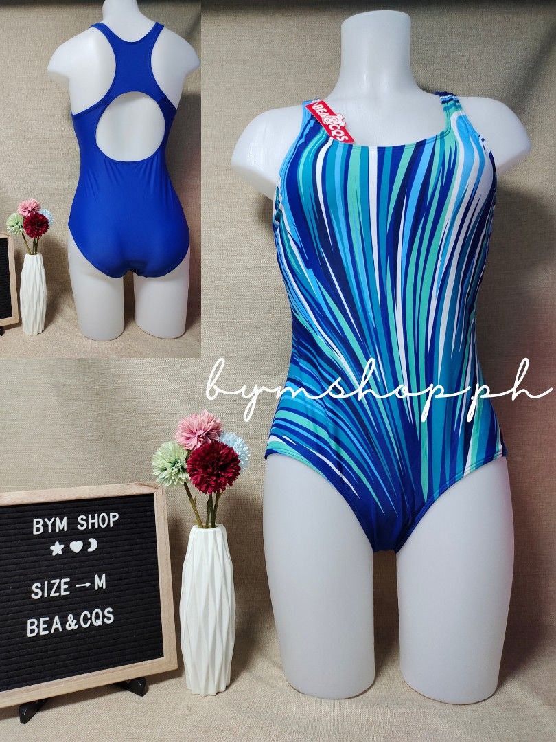 BEA&CQS ONE PIECE BLUE SWIMSUIT- MEDIUM, Women's Fashion, Swimwear ...