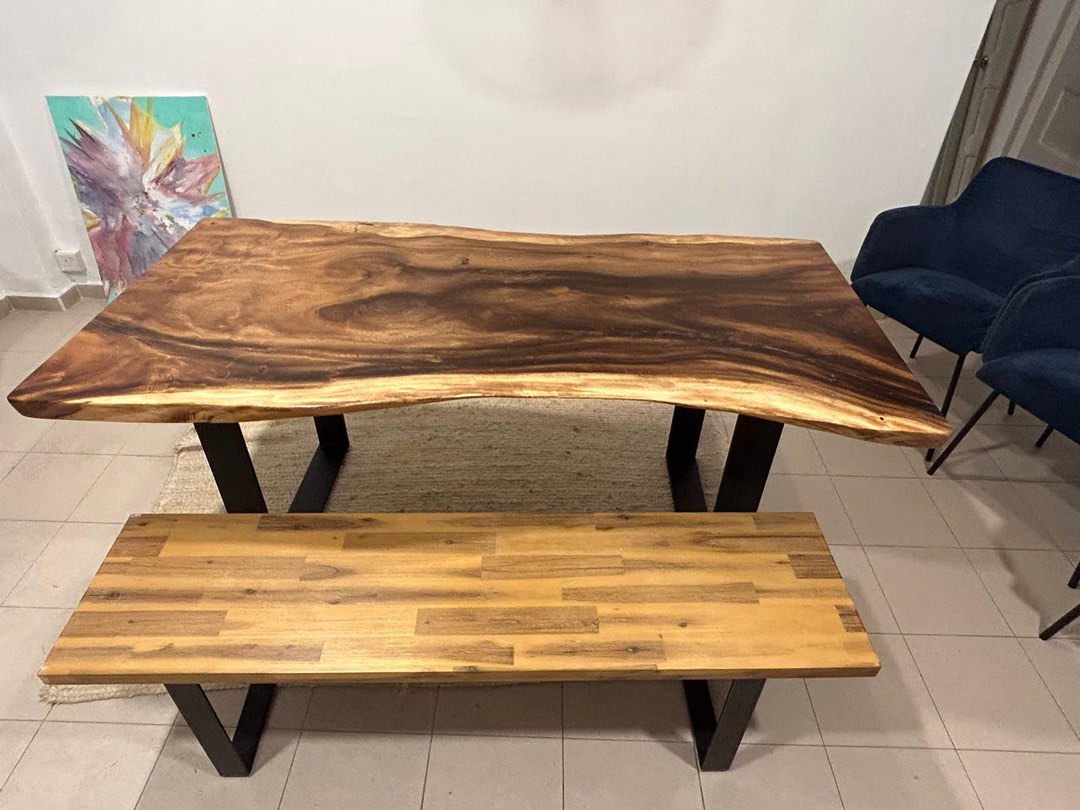 Beautiful suar wood dining table, Furniture & Home Living, Furniture ...