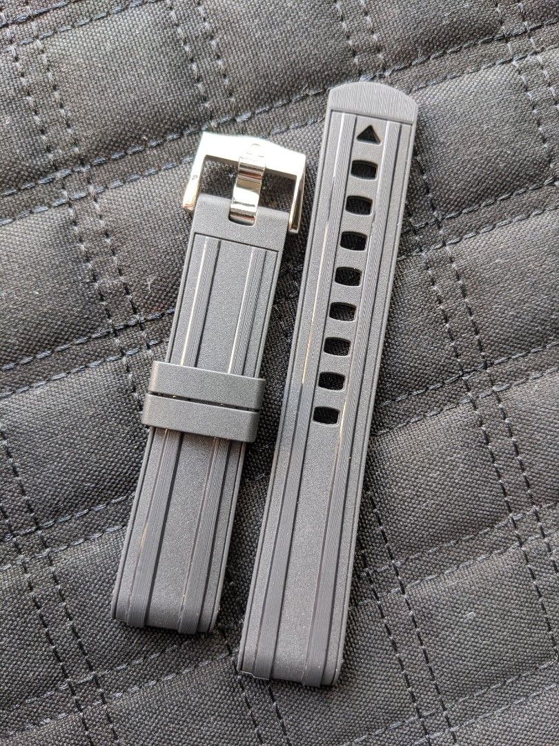 Brand New Aftermarket Black Omega Rubber Strap Mission to the Moon ...