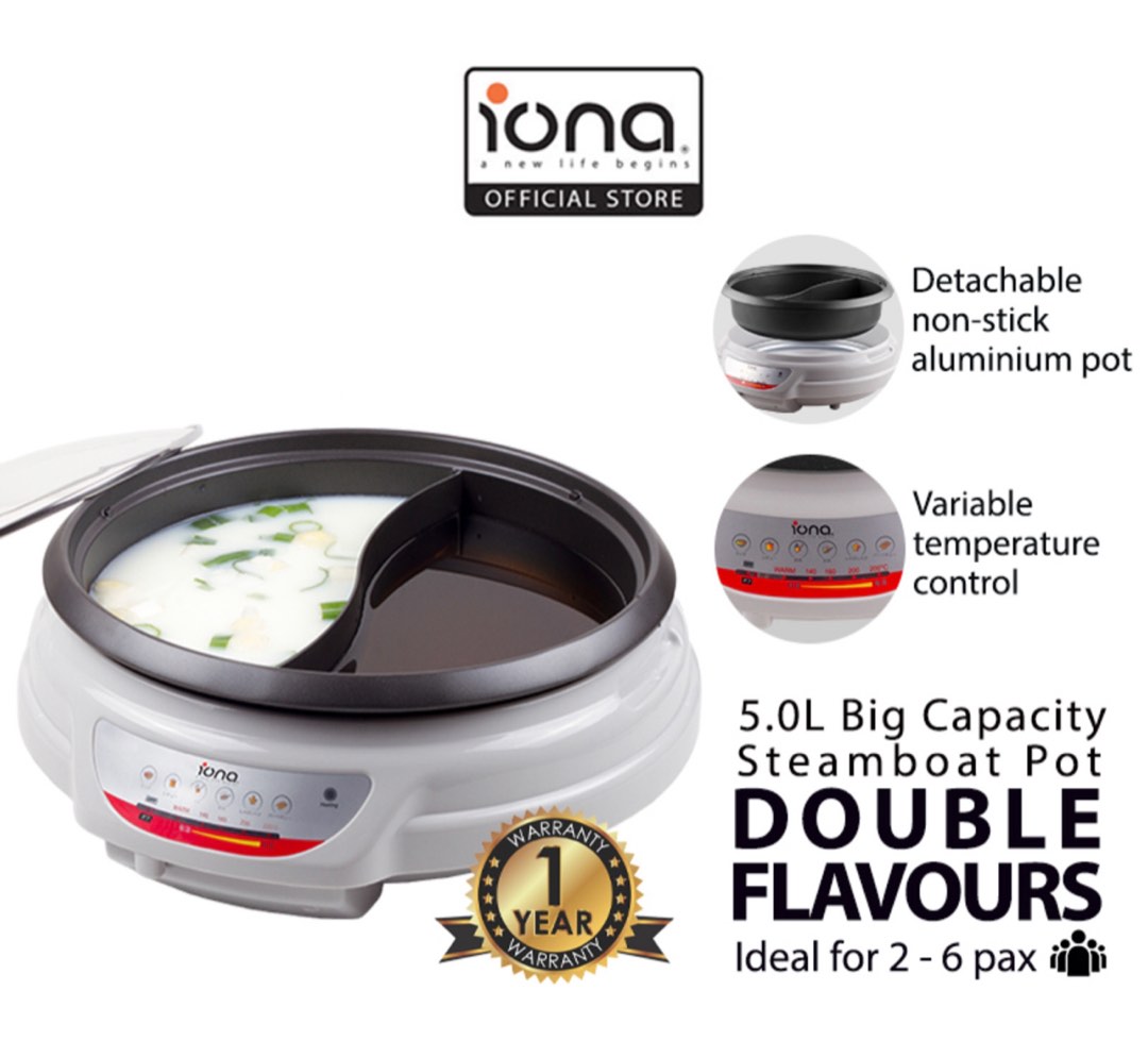 Brand New Iona 5l Steamboat Pot, TV & Home Appliances, Kitchen ...