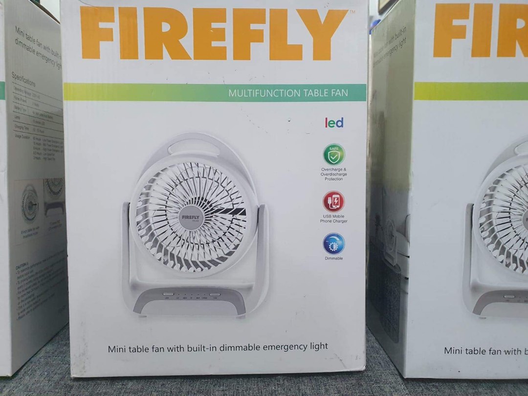 BRANDNEW FIREFLY RECHARGEABLE FAN, Furniture & Home Living, Lighting ...
