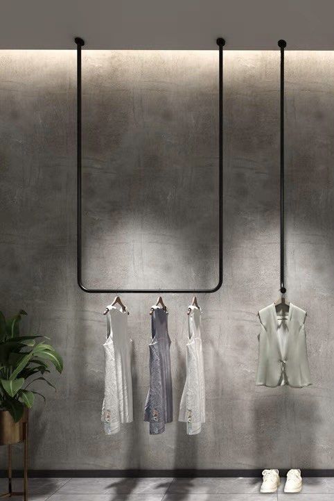 Hanging Clothes Rack From Ceiling | Shelly Lighting