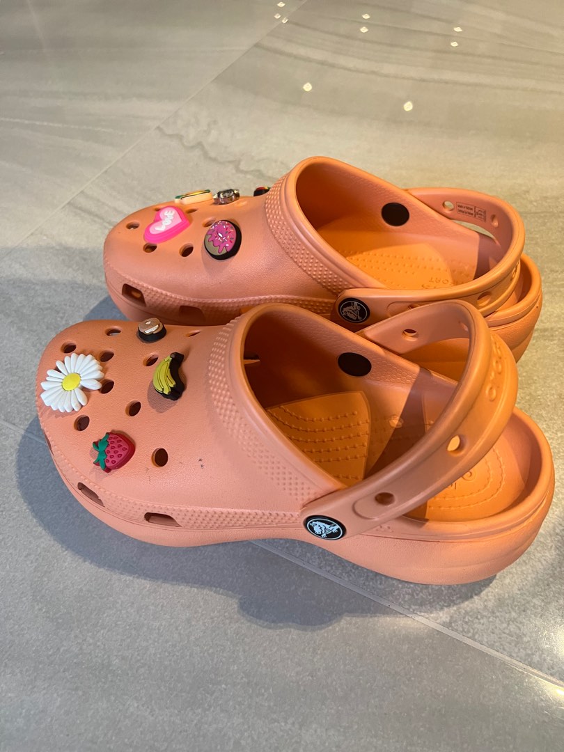 Classic platform Crogs orange, Women's Fashion, Footwear, Flipflops and ...