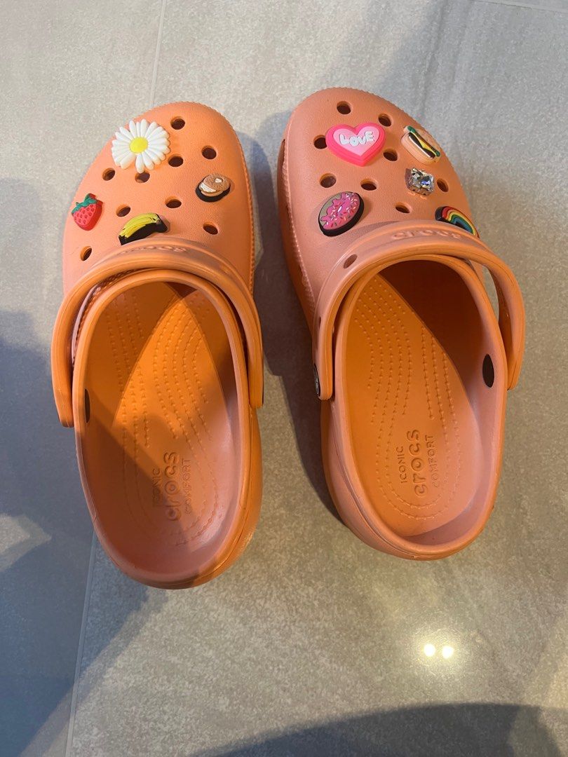 Classic platform Crogs orange, Women's Fashion, Footwear, Flipflops and ...
