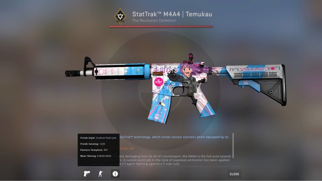 CS GO M4A4 Temukau StatTrak MW, Video Gaming, Gaming Accessories, In ...