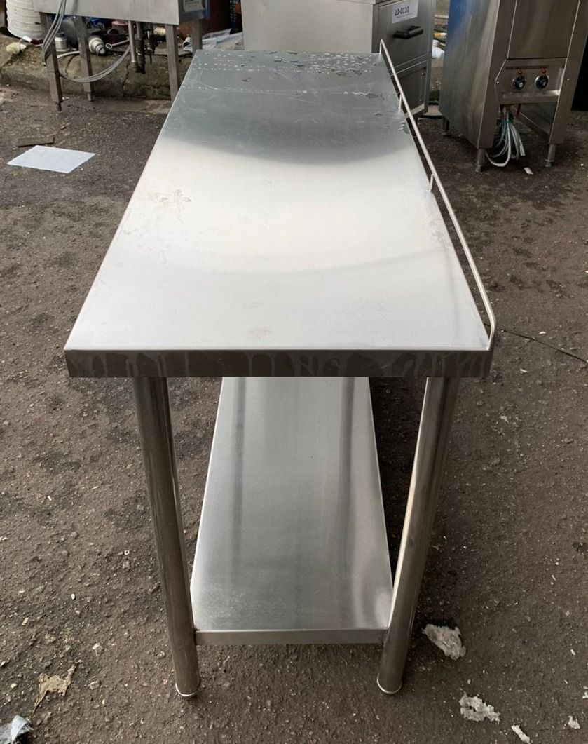 Customize Stainless steel 2 tier work table c/w guardrail ( NEW ...