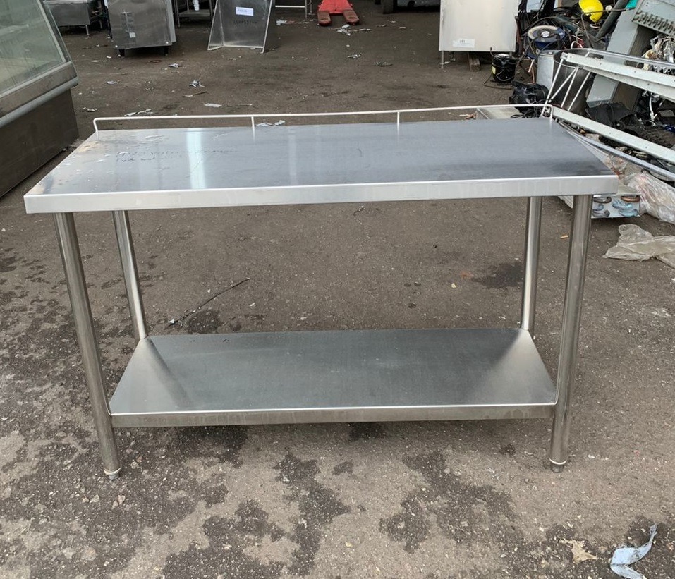 Customize Stainless steel 2 tier work table c/w guardrail ( NEW ...