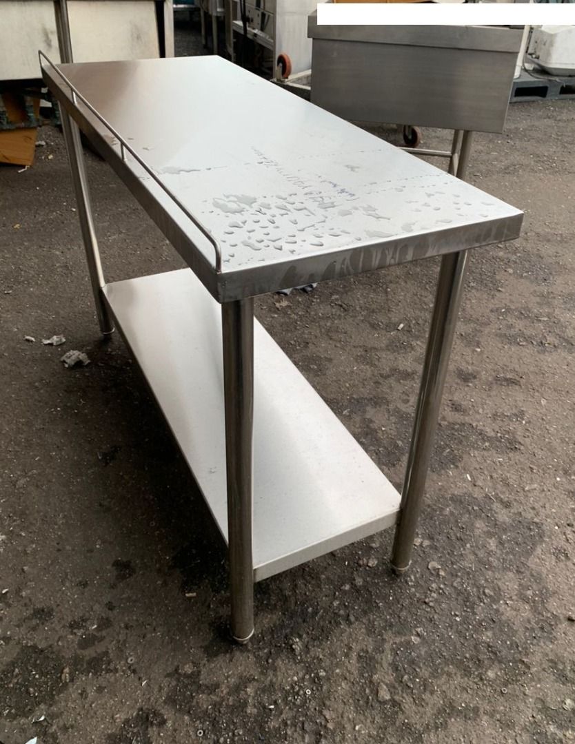 Customize Stainless steel 2 tier work table c/w guardrail ( NEW ...