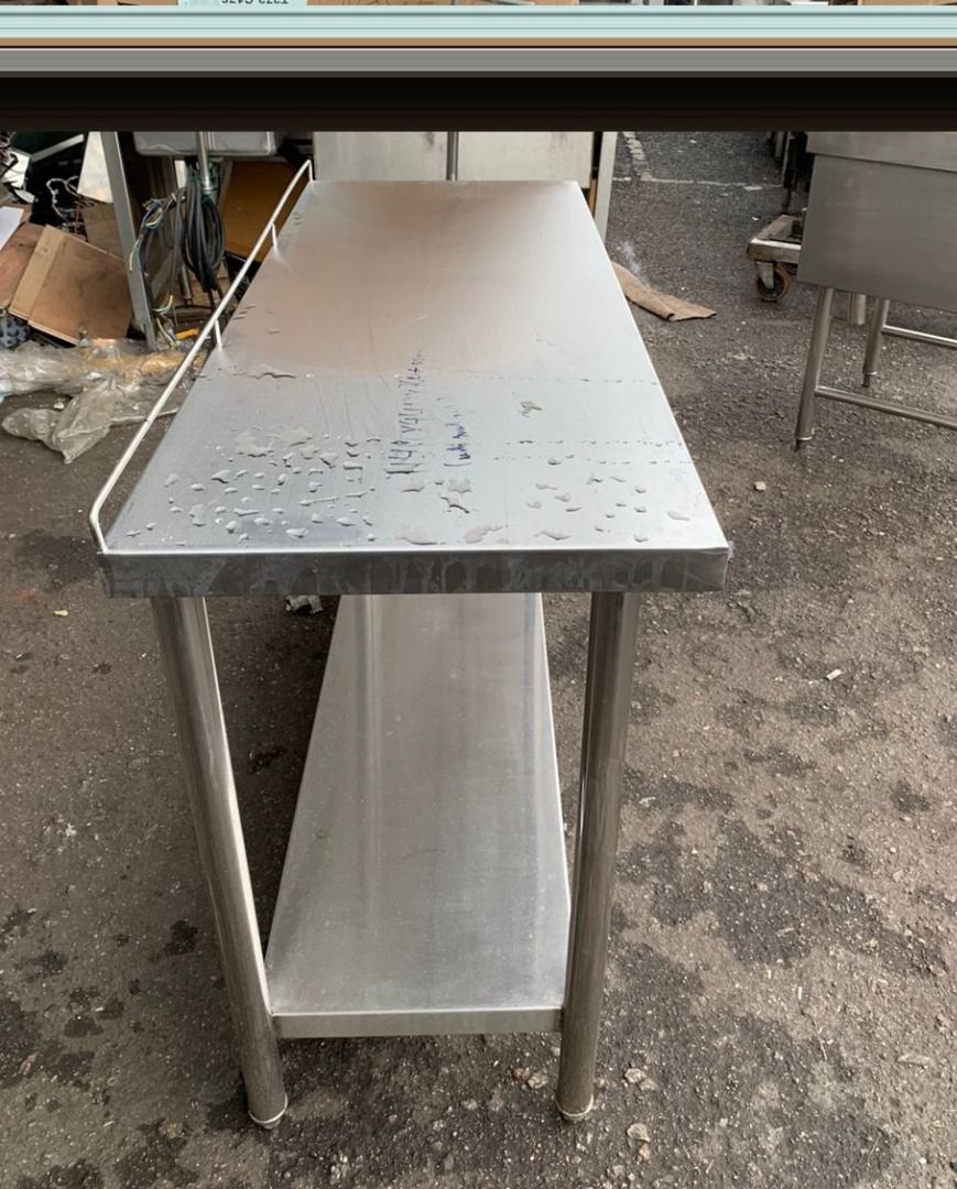 Customize Stainless steel 2 tier work table c/w guardrail ( NEW ...