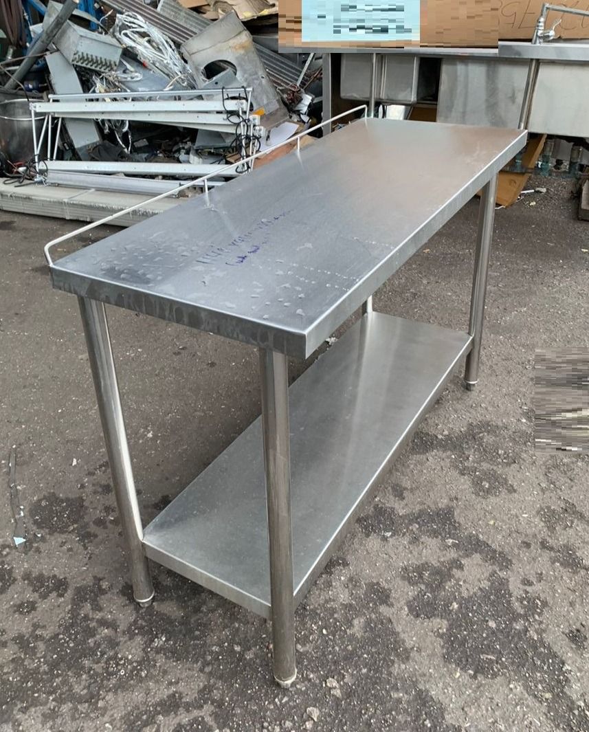 Customize Stainless steel 2 tier work table c/w guardrail ( NEW ...
