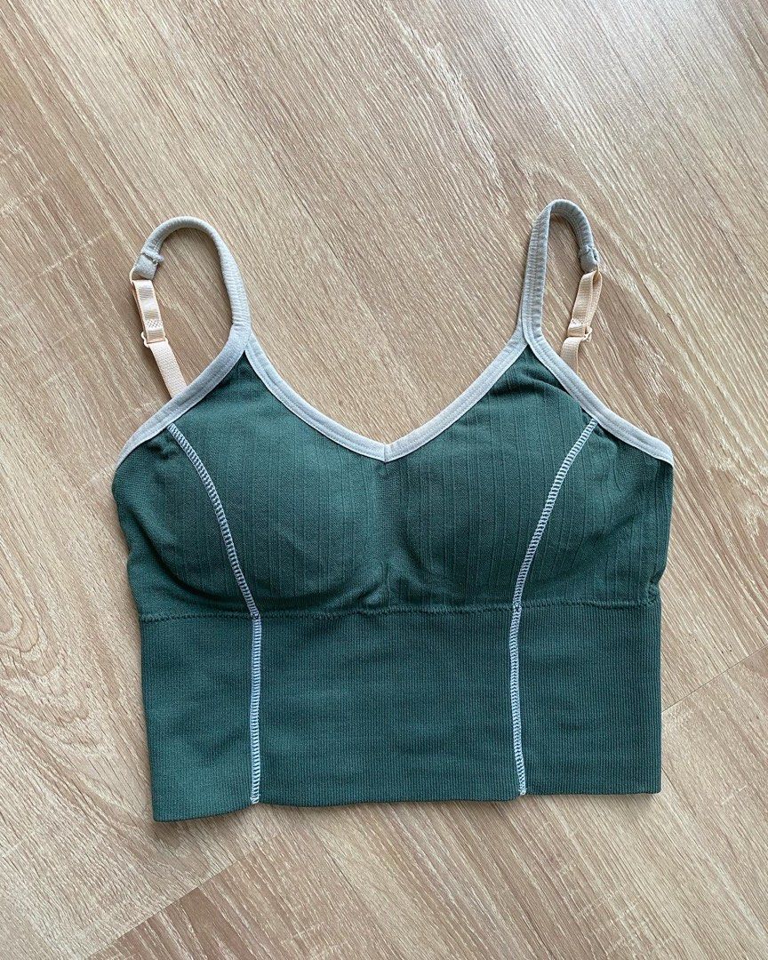 Dark Green Spaghetti Strap Top, Women's Fashion, Tops, Sleeveless on ...