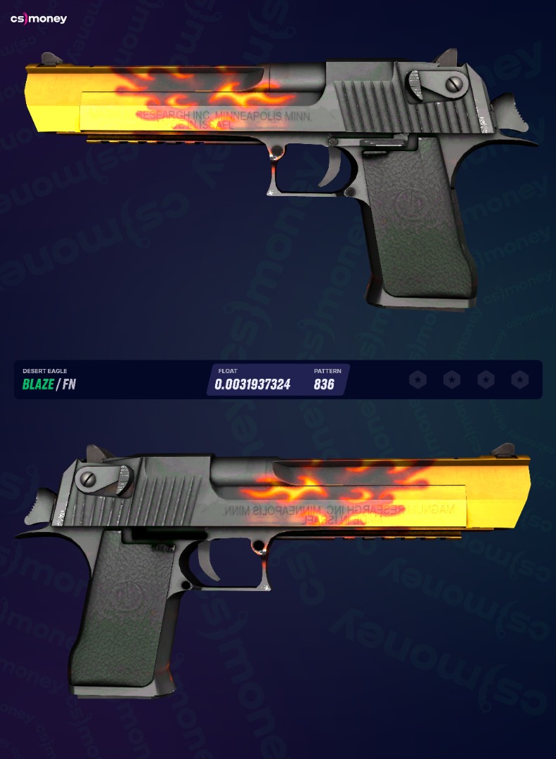 Desert Eagle Blaze 0.003 Factory New, Video Gaming, Gaming Accessories ...