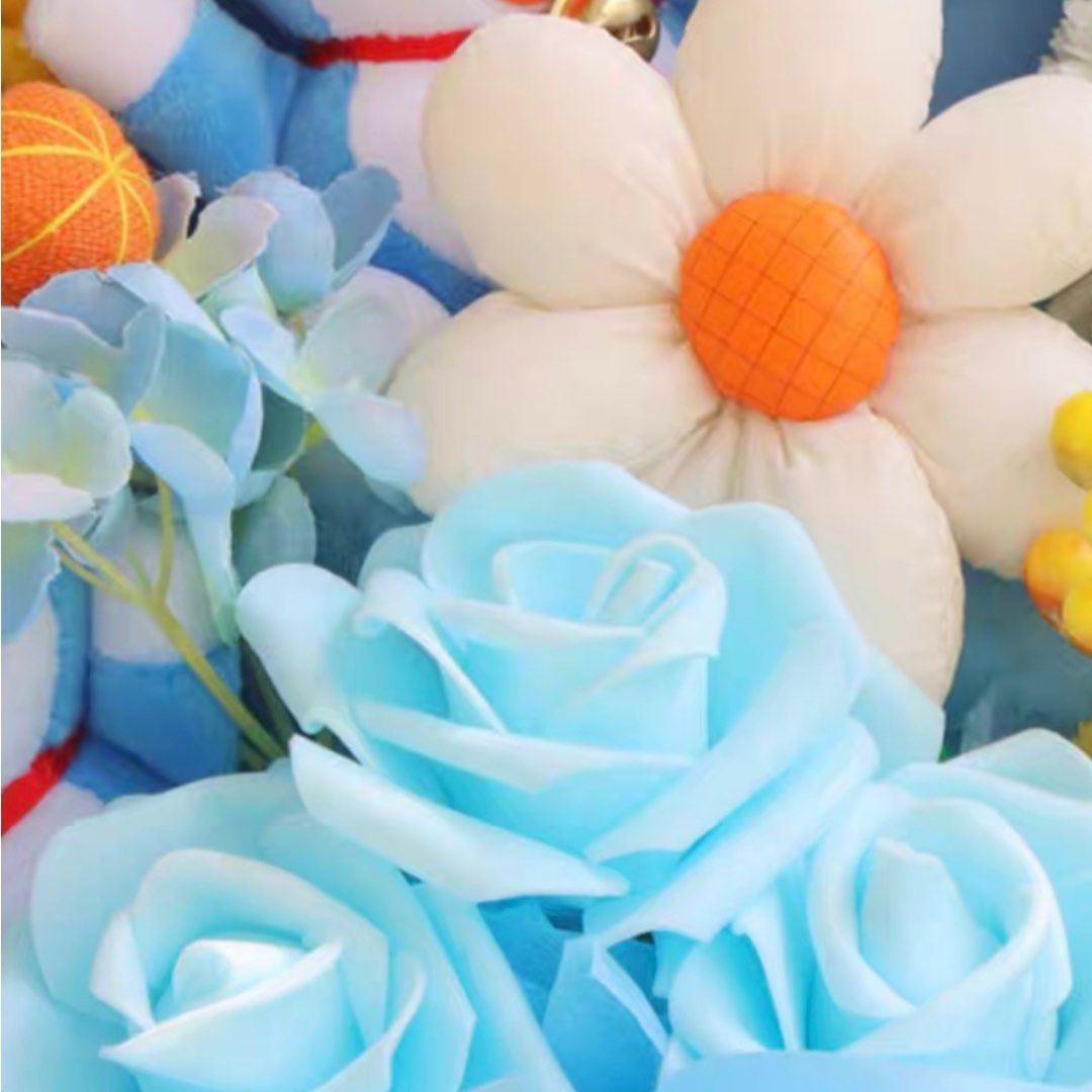 Doraemon Flower Bouquet Doraemon Bouquet Plush Bouquet Simulation Roses ...