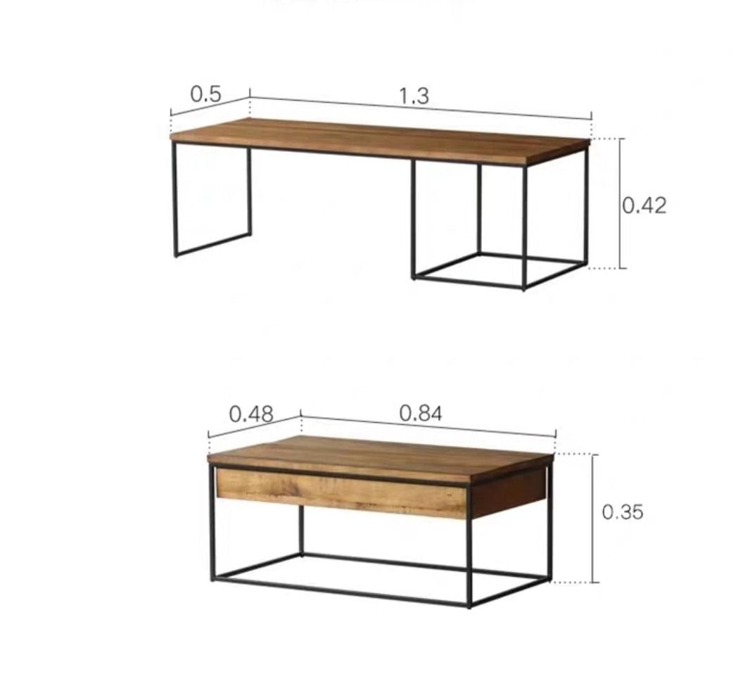 DOSSIER Rustic Solid Wood Coffee Table, Furniture & Home Living ...