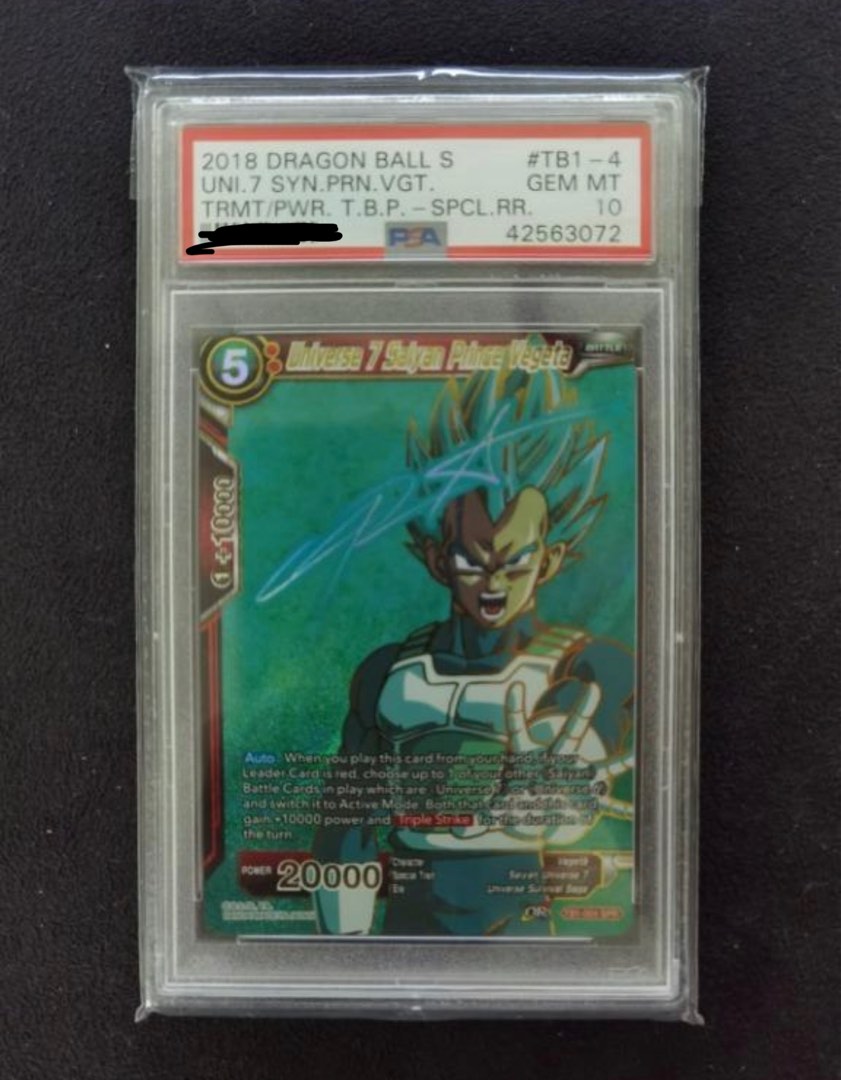 Dragonball Super TCG Limited Signature Card Vegeta PSA 10, Hobbies ...