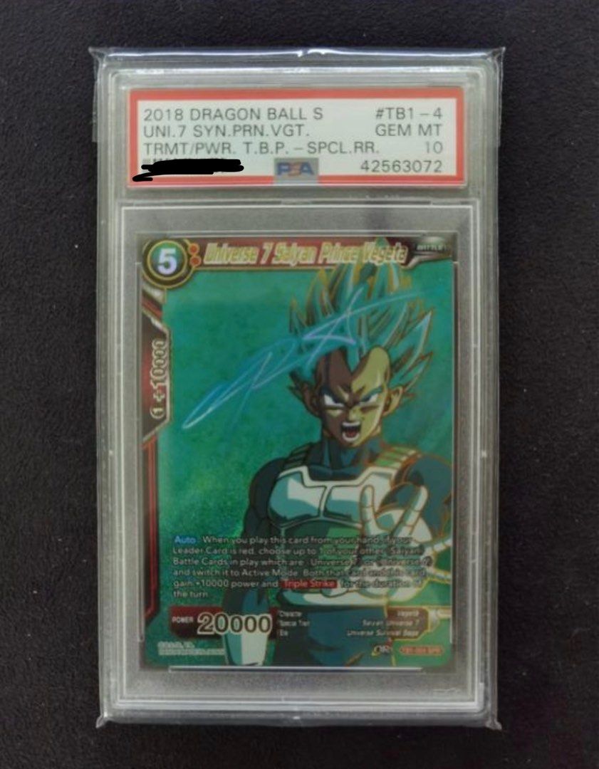 Dragonball Super TCG Limited Signature Card Vegeta PSA 10, Hobbies ...