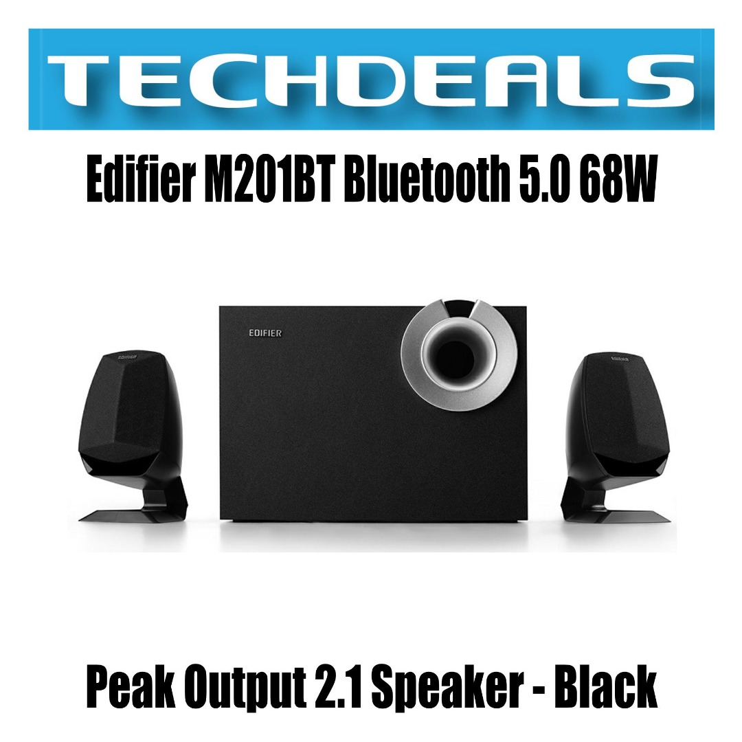 Edifier M201BT Bluetooth 5.0 68W Peak Output 2.1 Speaker - Black, Audio ...