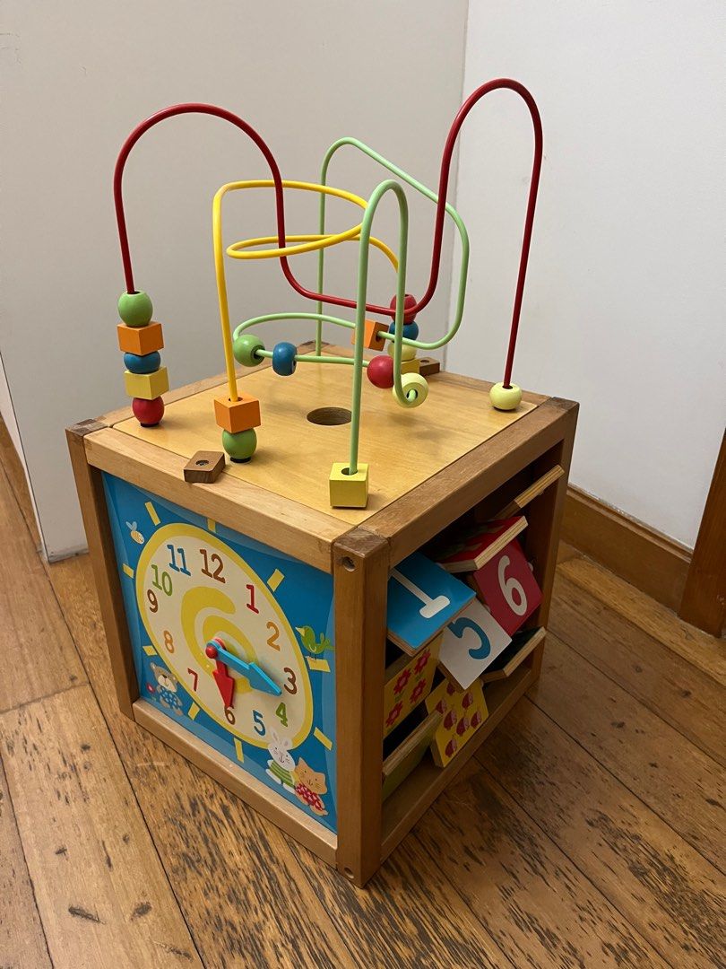 ELC wooden activity cube / busy box, Babies & Kids, Infant Playtime on ...