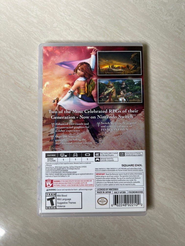 Final Fantasy 10 X X-2 Nintendo Switch, Video Gaming, Video Games ...