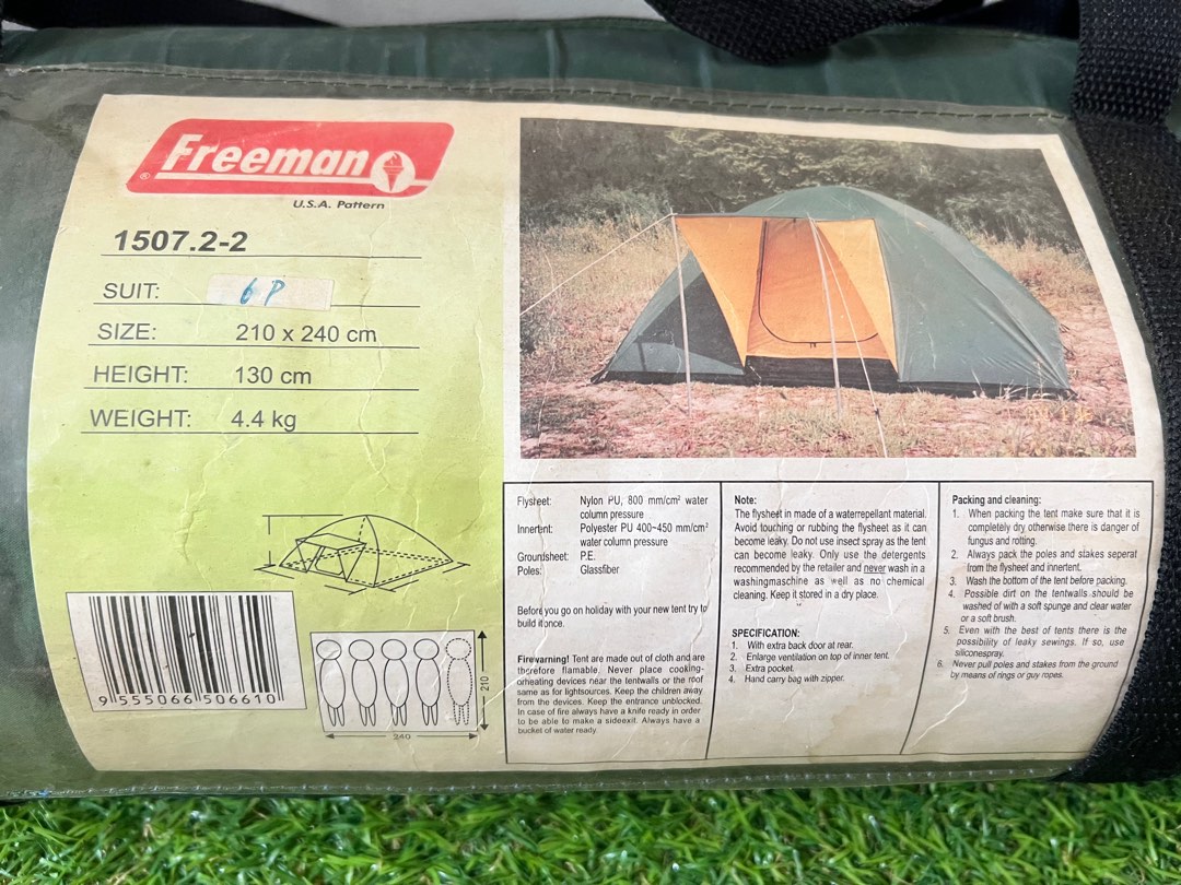 Freeman 5-man tent, Sports Equipment, Hiking & Camping on Carousell