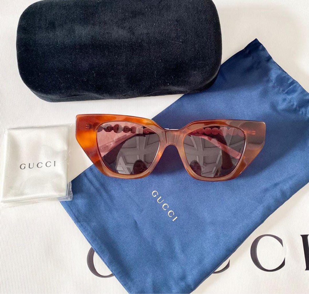 Gucci GG0641S 003 Cat Eye Sunglasses) Lengkap Db + recipt), Barang ...