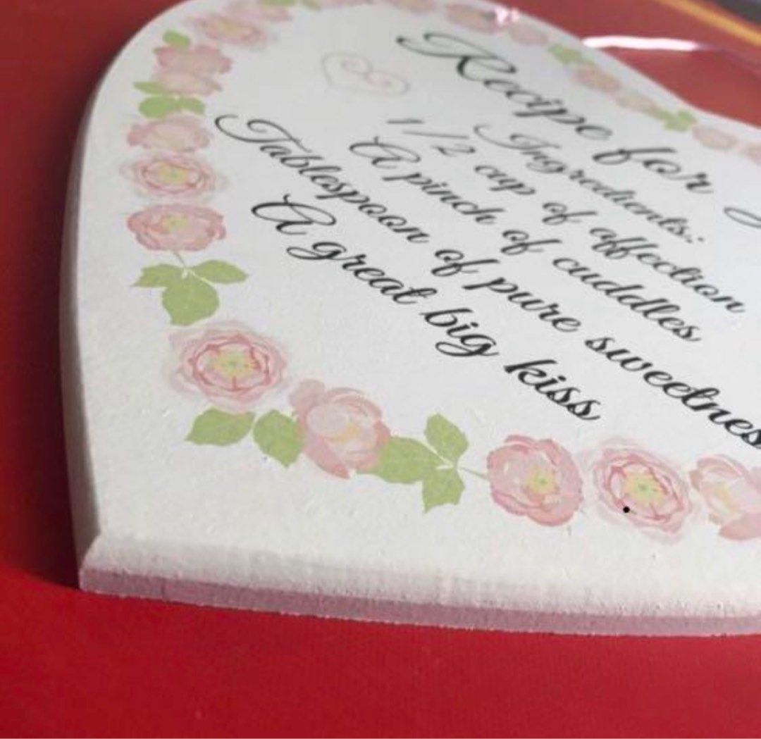 Heart Shape Plaque - Recipe for Love, Furniture & Home Living, Home ...