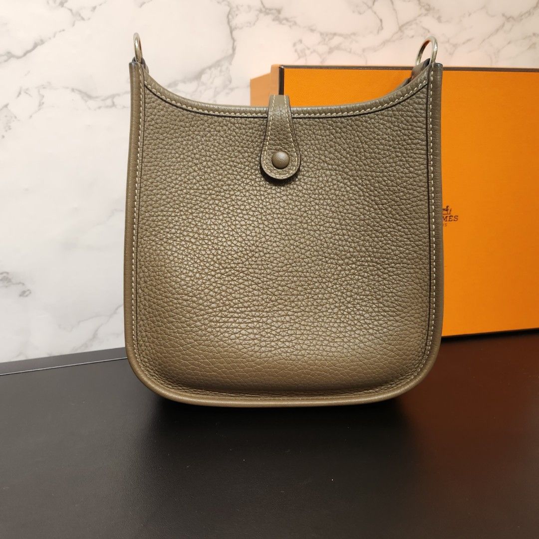 Hermes Mini Evelyn 16 Etoupe Clemence Leather with SHW, Luxury, Bags ...