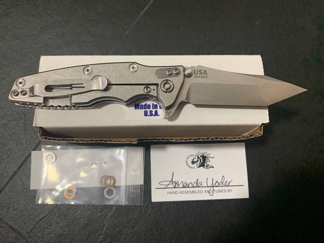 Hinderer 3.5" Eklipse Tanto CPM20CV - Full TI Stonewash - Monkey Edge ...