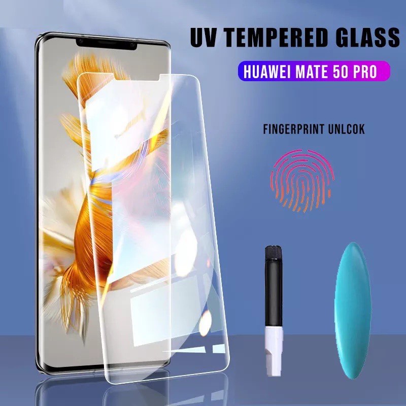 Huawei Mate 50 Pro Tempered Glass UV Nano Liquid Full Screen Protector ...