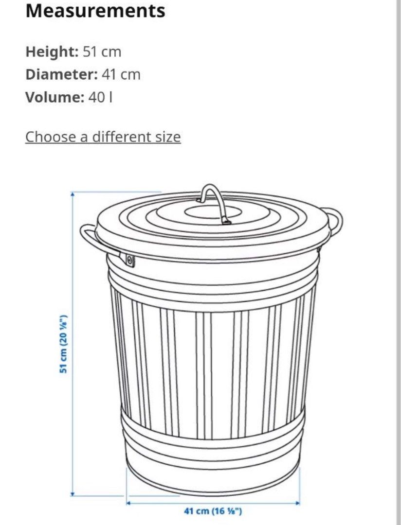 IKEA 40 L Knodd bin with lid, Furniture & Home Living, Cleaning ...