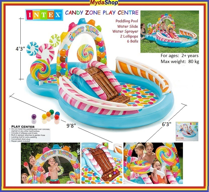 INTEX Kids Pool Candy Zone Play Centre. Kolam Permainan Kanak2, Babies ...