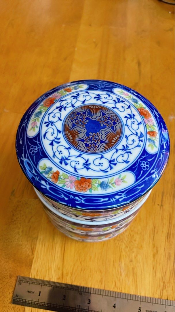 Japanese 3 Tier Ceramic Beautiful Bento, Furniture & Home Living ...