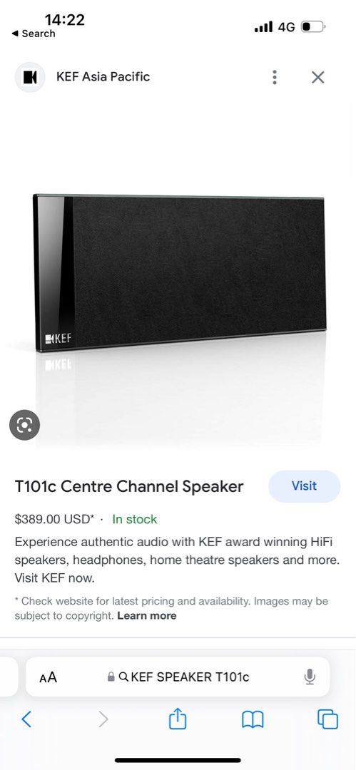 KEF Speakers / KEF T101 Satellite Speaker, Audio, Soundbars, Speakers & Amplifiers on Carousell