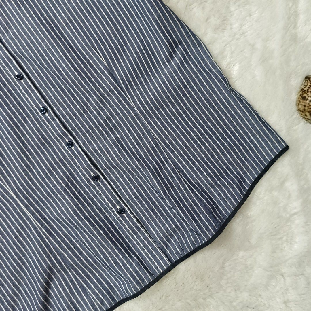 KEMEJA KERJA GARIS-GARIS KOREAN STYLE, Fesyen Wanita, Pakaian Wanita ...