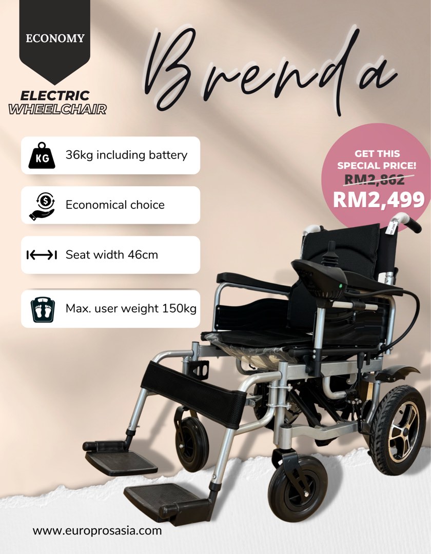 [KERUSI RODA RAYA] Brenda - Europros Electric Wheelchair, Health ...