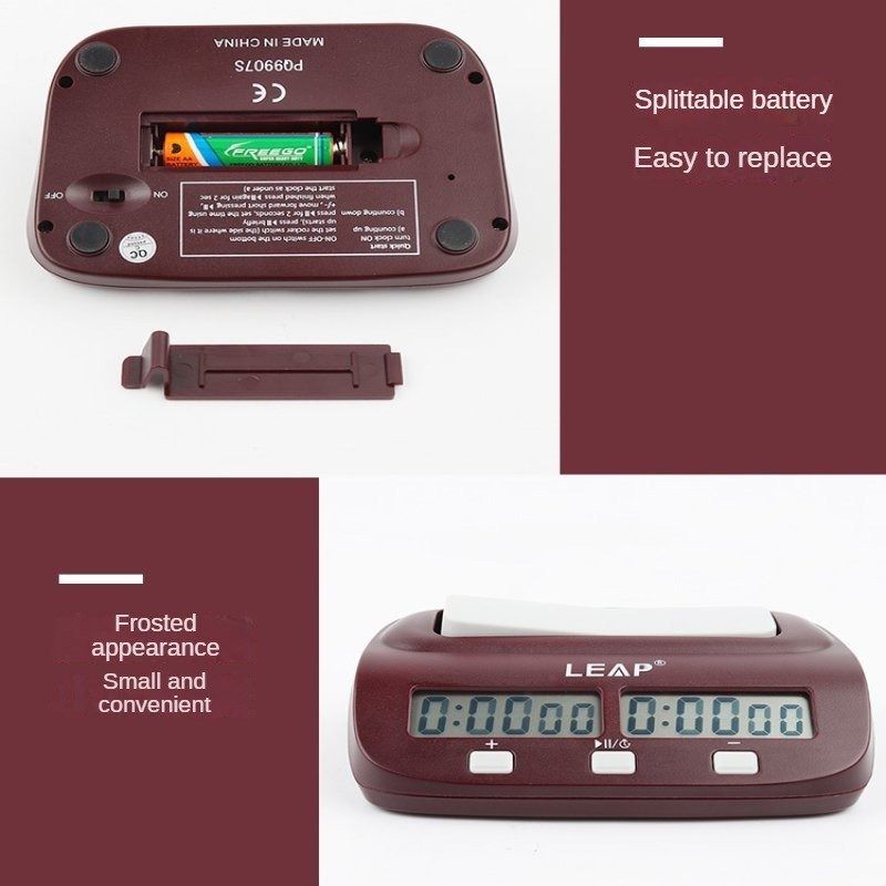 LEAP PQ9907S Digital Chess Clock I-go Count Up Down Timer for Game Competition Multi-functional ...