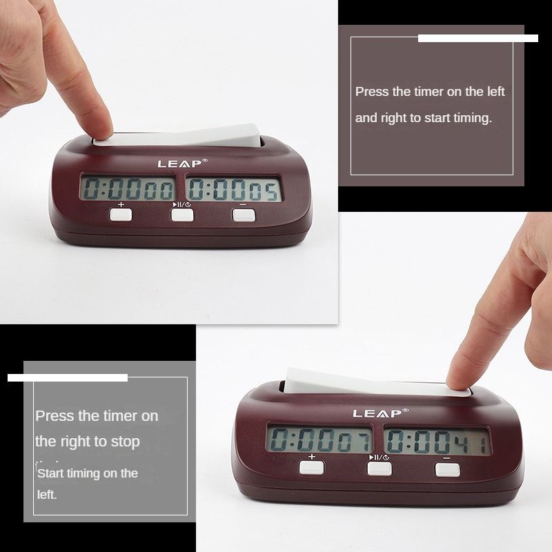 LEAP PQ9907S Digital Chess Clock I-go Count Up Down Timer for Game Competition Multi-functional ...