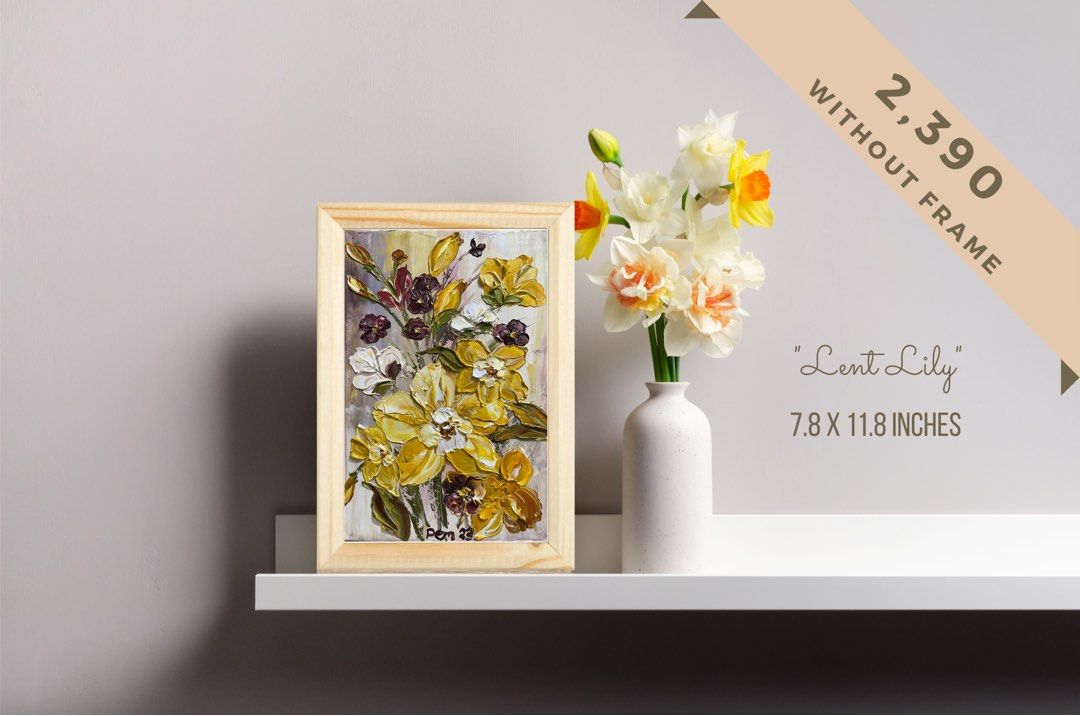 Lent Lily Oil Painting, Furniture & Home Living, Home Decor, Wall Decor ...