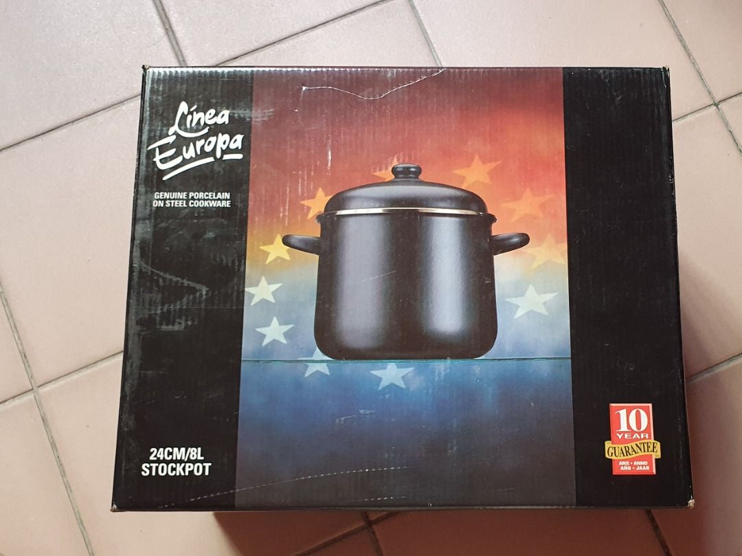 Linea Europa Stockpot - 24cm/8L - Genuine Porcelain on steel cookware ...