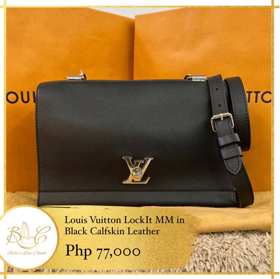 Louis Vuitton LockIt MM in Black Calfskin, Luxury, Bags & Wallets on ...