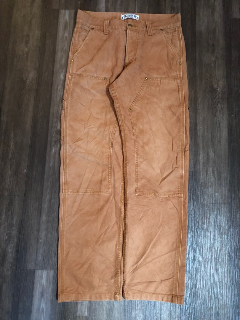 MANDA DOUBLE KNEE PANTS, Men's Fashion, Bottoms, Jeans on Carousell
