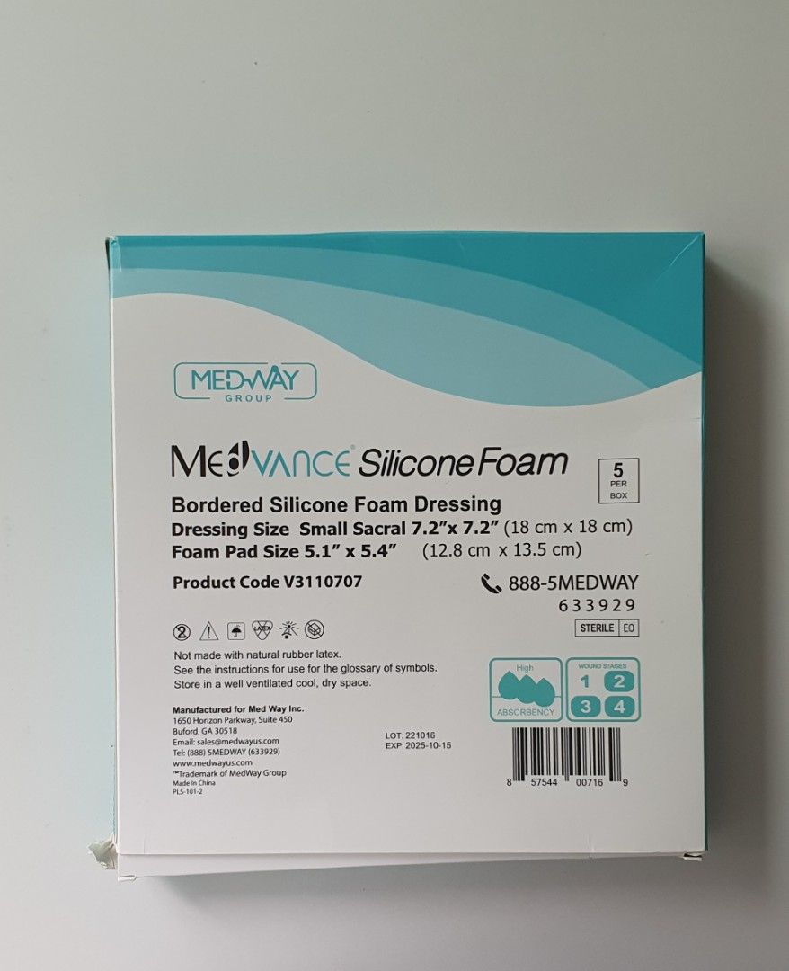 Medvance Silicone Foam Dressing, Health & Nutrition, Assistive ...