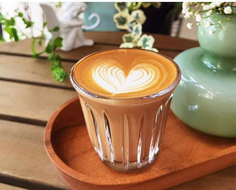 Melbourne Style Cafe Latte Flat White Cups Glasses Transparent Latte ...