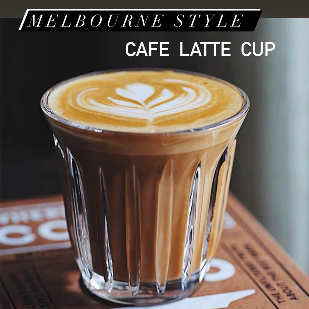 Melbourne Style Cafe Latte Flat White Cups Glasses Transparent Latte ...