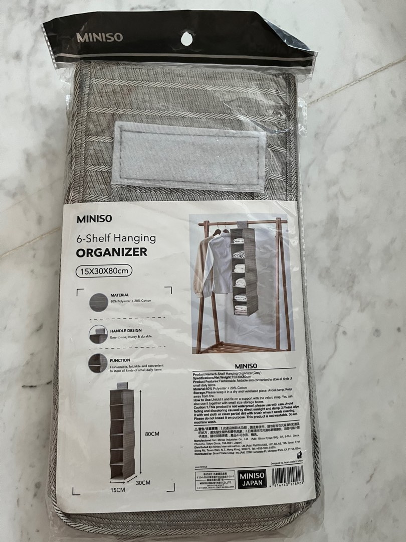 Miniso Self Hanging Organizer (6 Shelves), Furniture & Home Living ...