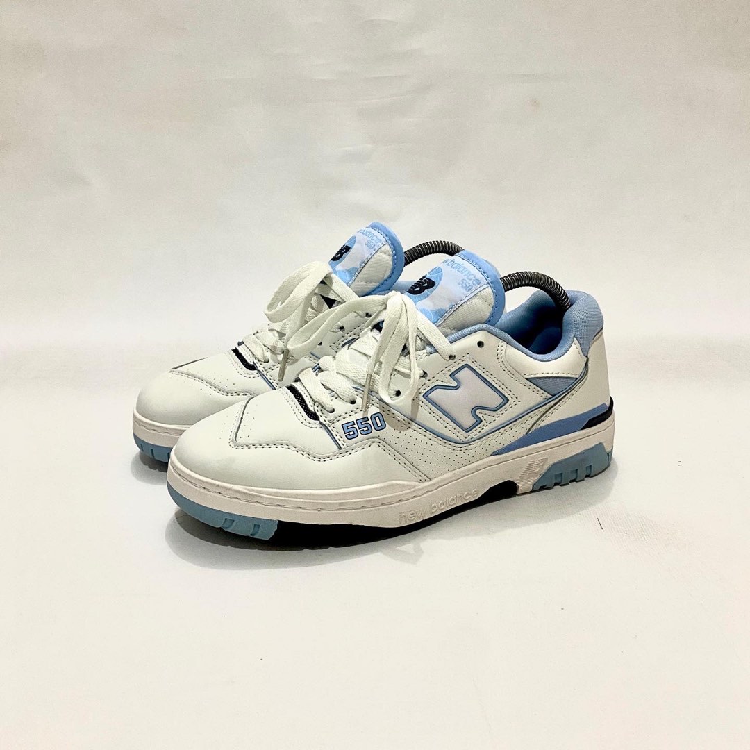 New Balance 550 UNC White University Blue, Fesyen Pria, Sepatu ...