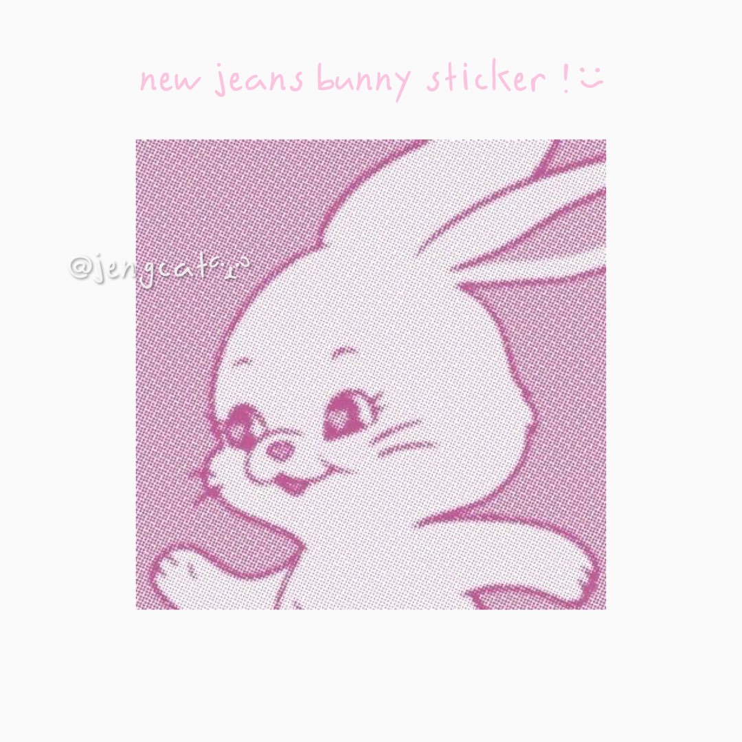 New Jeans pink bunny mail sticker, Hobbies & Toys, Stationery & Craft ...