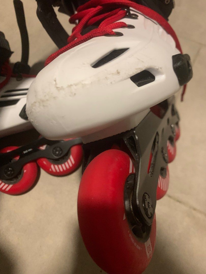 Decathlon Oxelo Freeride Inline Skate MF500 Red/White size 42, Sports ...