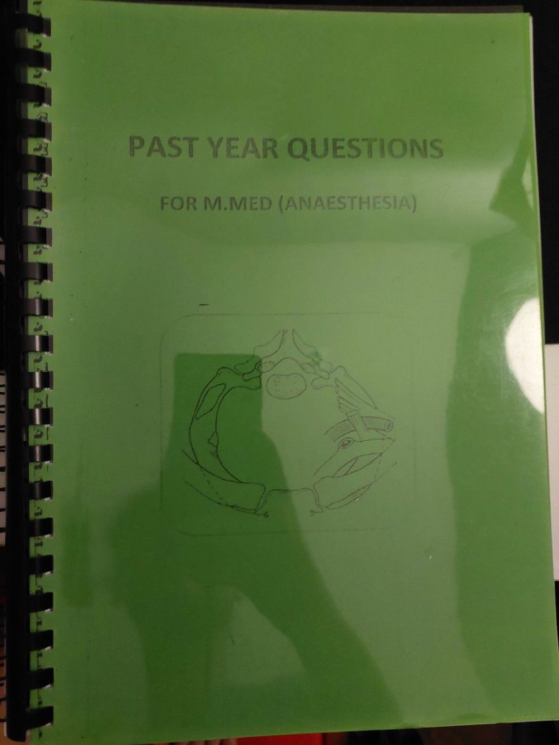 Past year questions (MMed) Anaesthesia, Hobbies & Toys, Books ...